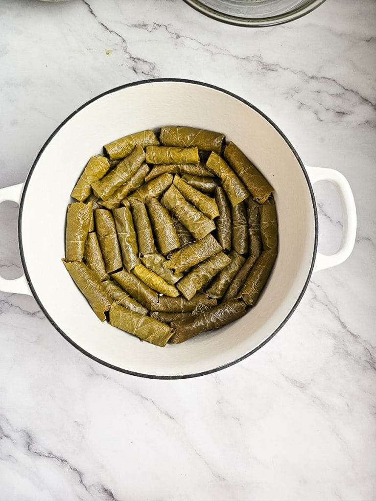 Stuffed Vine Leaves (Dolmades Yialantzi) - mum's Greek recipes
