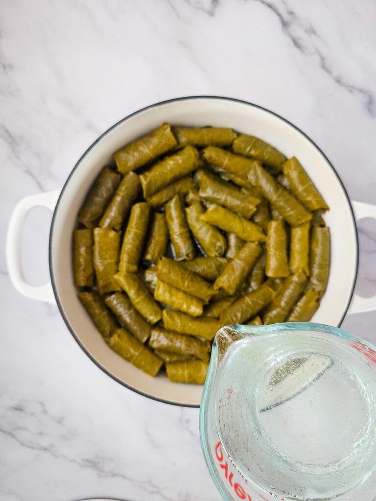 Dolmades (Greek Stuffed Vine Leaves with Meat) - mum's Greek recipes