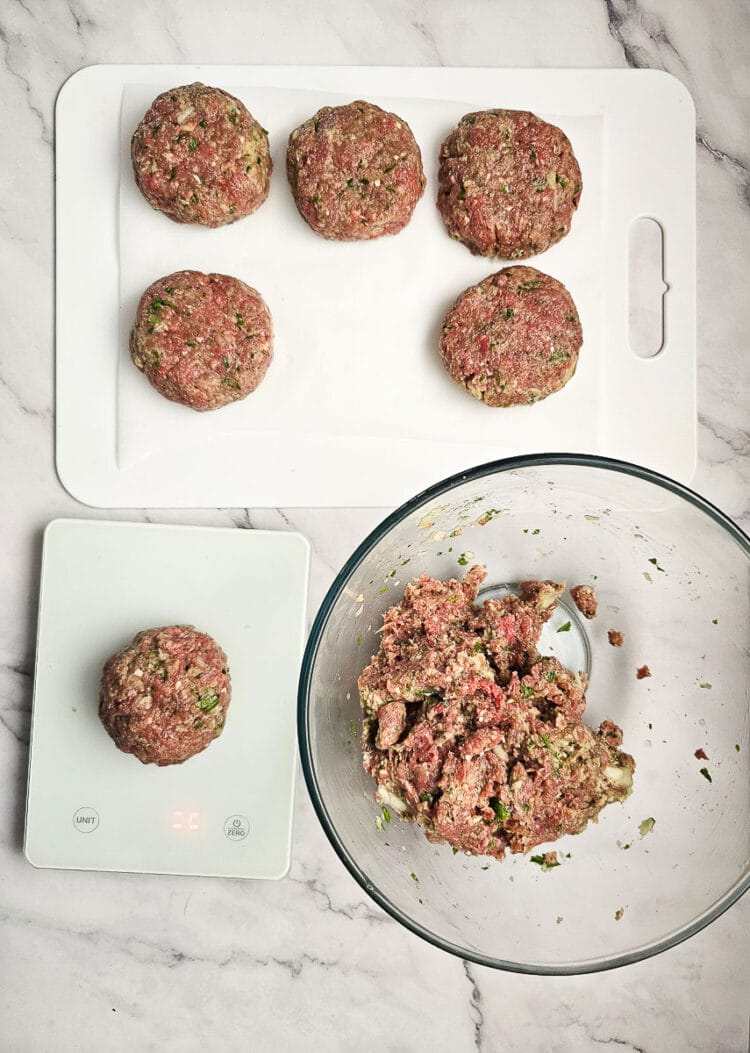 Biftekia (Beef Patties) with Lemon Potatoes - mum's Greek recipes